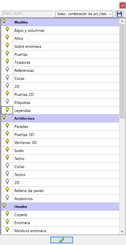 Activar / Desactivar elementos